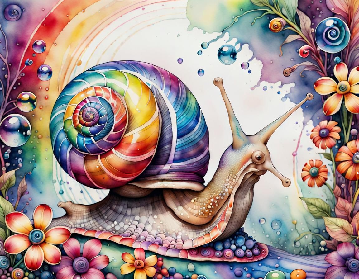 The Rainbow Snail - AI Generated Artwork - NightCafe Creator
