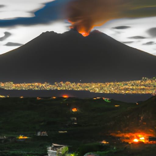 Interim e Vesuvio monte pluribus locis latissimae flammae altaque ...