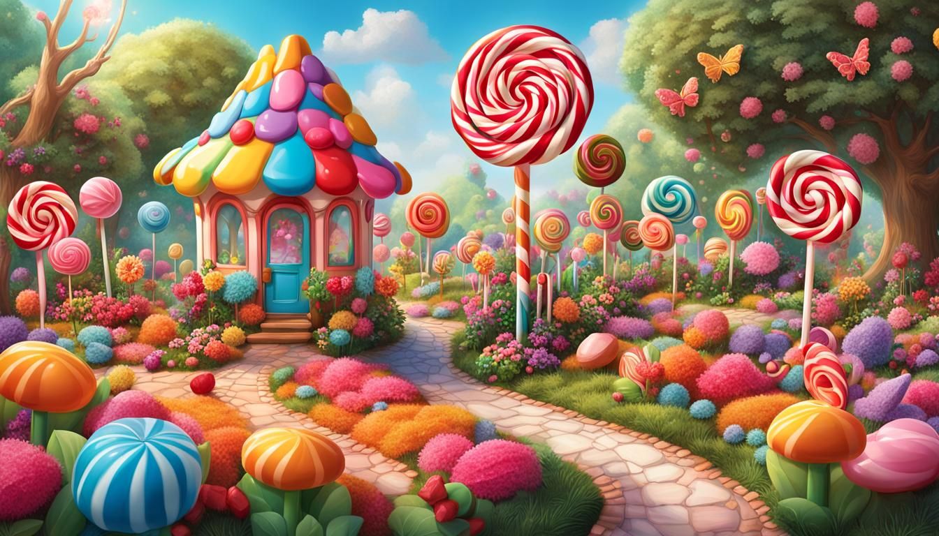 Enchanted Candy Garden - AI Generated Artwork - NightCafe Creator