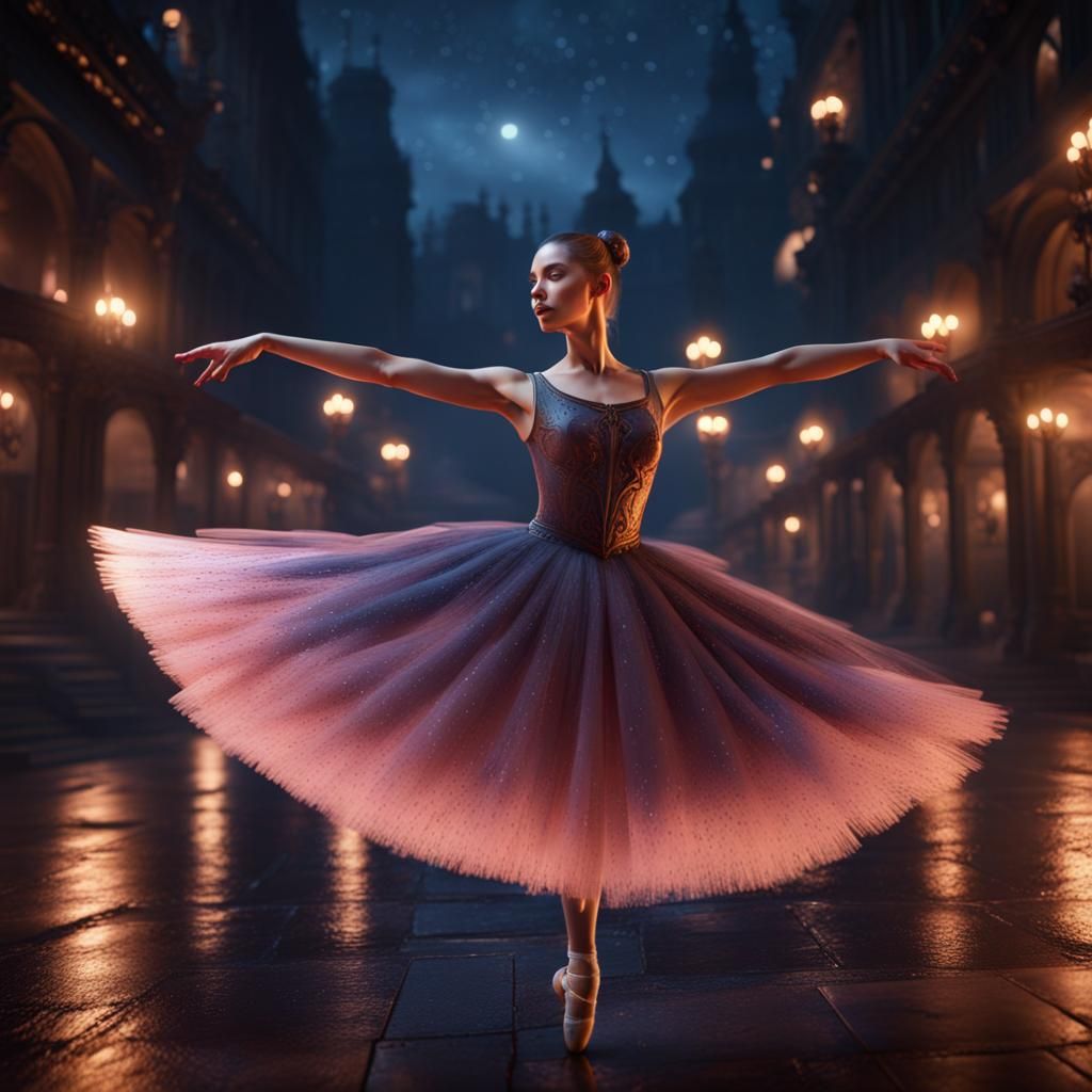 Ballerina dancing at night - AI Generated Artwork - NightCafe Creator