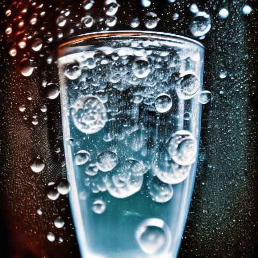 bubbles in glass of water detailed matte painting intricate details ...