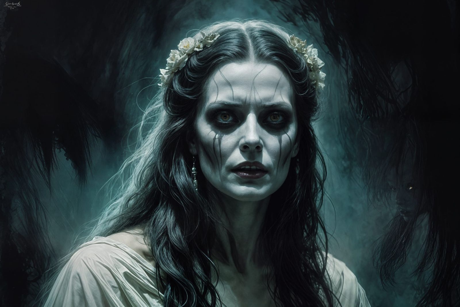 Banshee - Spectral Woman in Dark Fantasy Portrait