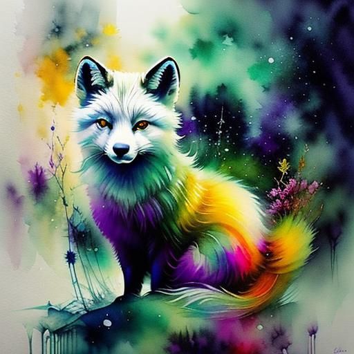 Colourful fox - AI Generated Artwork - NightCafe Creator