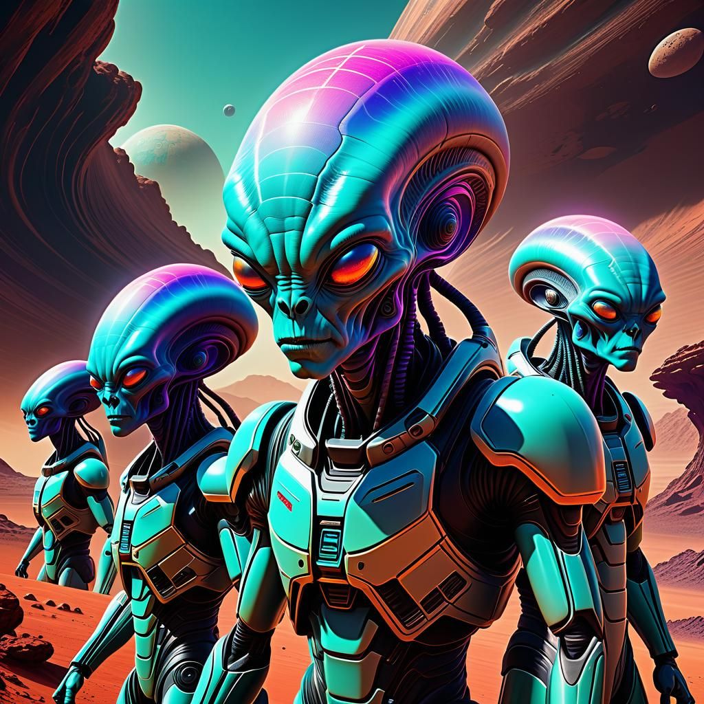 Alien group - AI Generated Artwork - NightCafe Creator