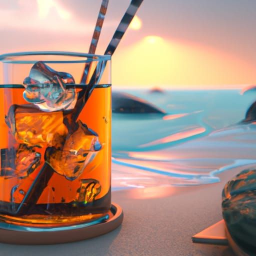 Iced Tea, Nice Beach - AI Generated Artwork - NightCafe Creator