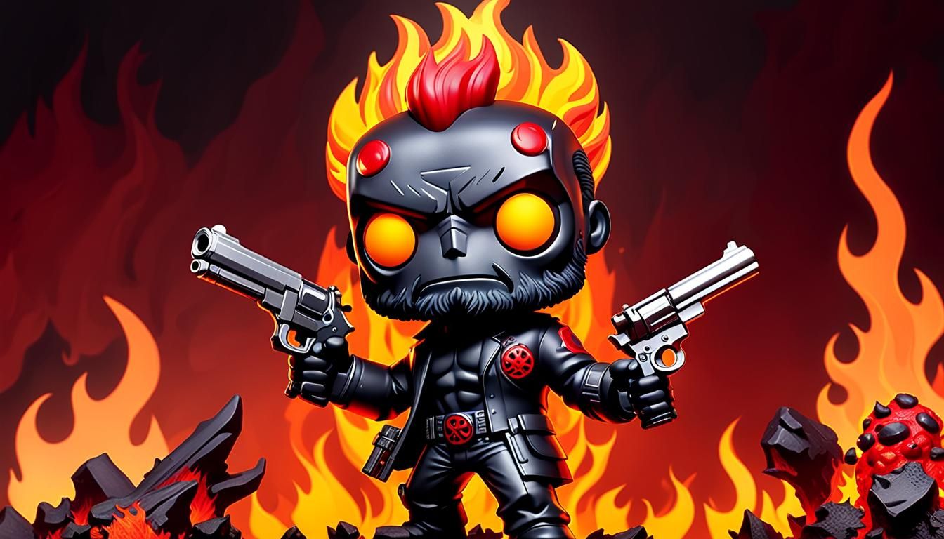 Portrait Firey of HELLBOY - AI Generated Artwork - NightCafe Creator