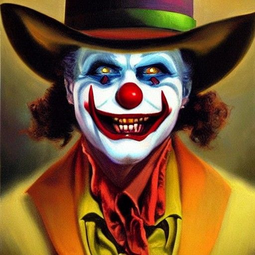 Evil cowboy clown - AI Generated Artwork - NightCafe Creator