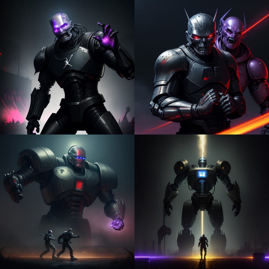 Dark Fantasy Boxers: Terminator Meets RoboCop in E... - AI Art