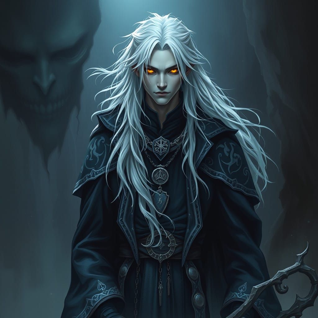 Vali Ravenclaw as a male Soul Reaver Character with white hair and gold ...