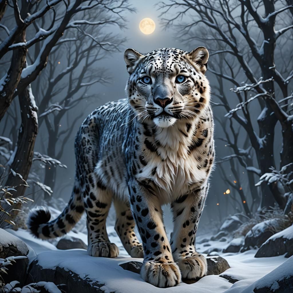 Snow Leopard - AI Generated Artwork - NightCafe Creator