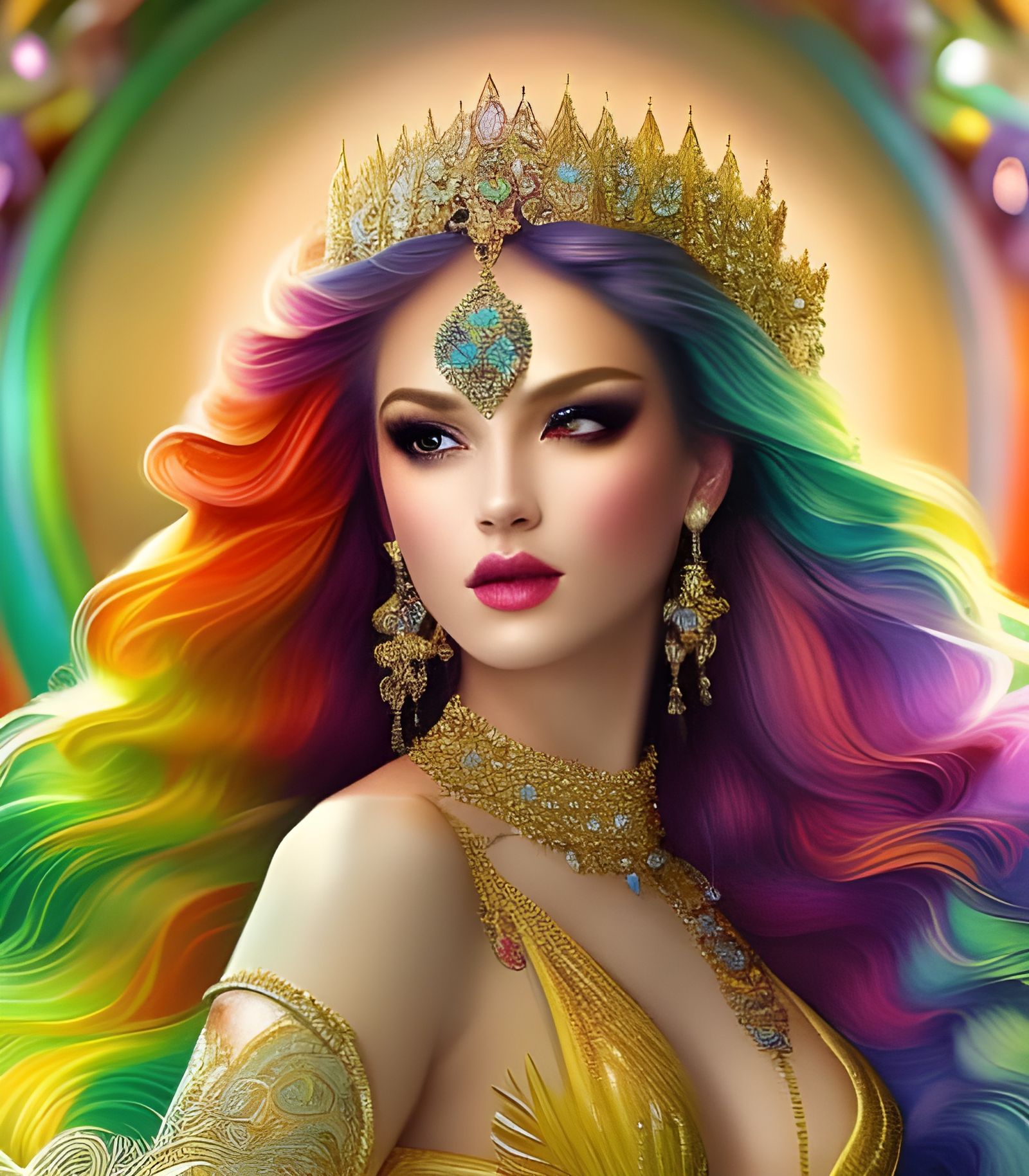 Rainbow Queen - AI Generated Artwork - NightCafe Creator