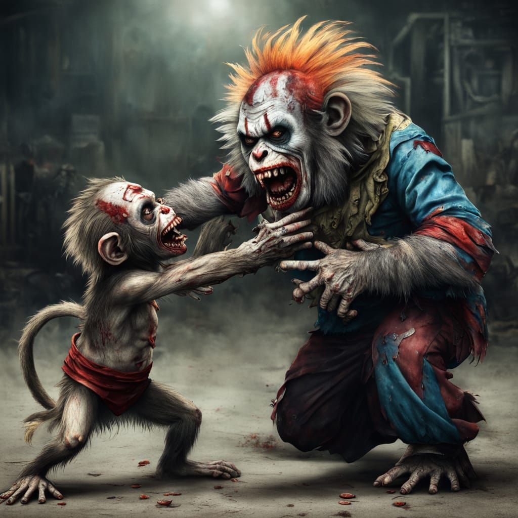 Zombie Monkey Monster Clown And Zombie Monkey Monster Clown Toddler.