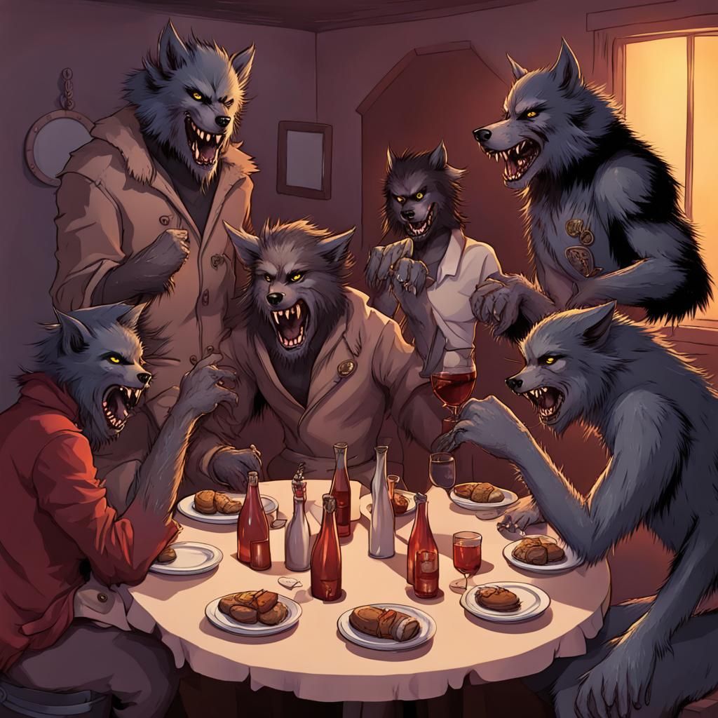Werewolf Party - AI Generated Artwork - NightCafe Creator