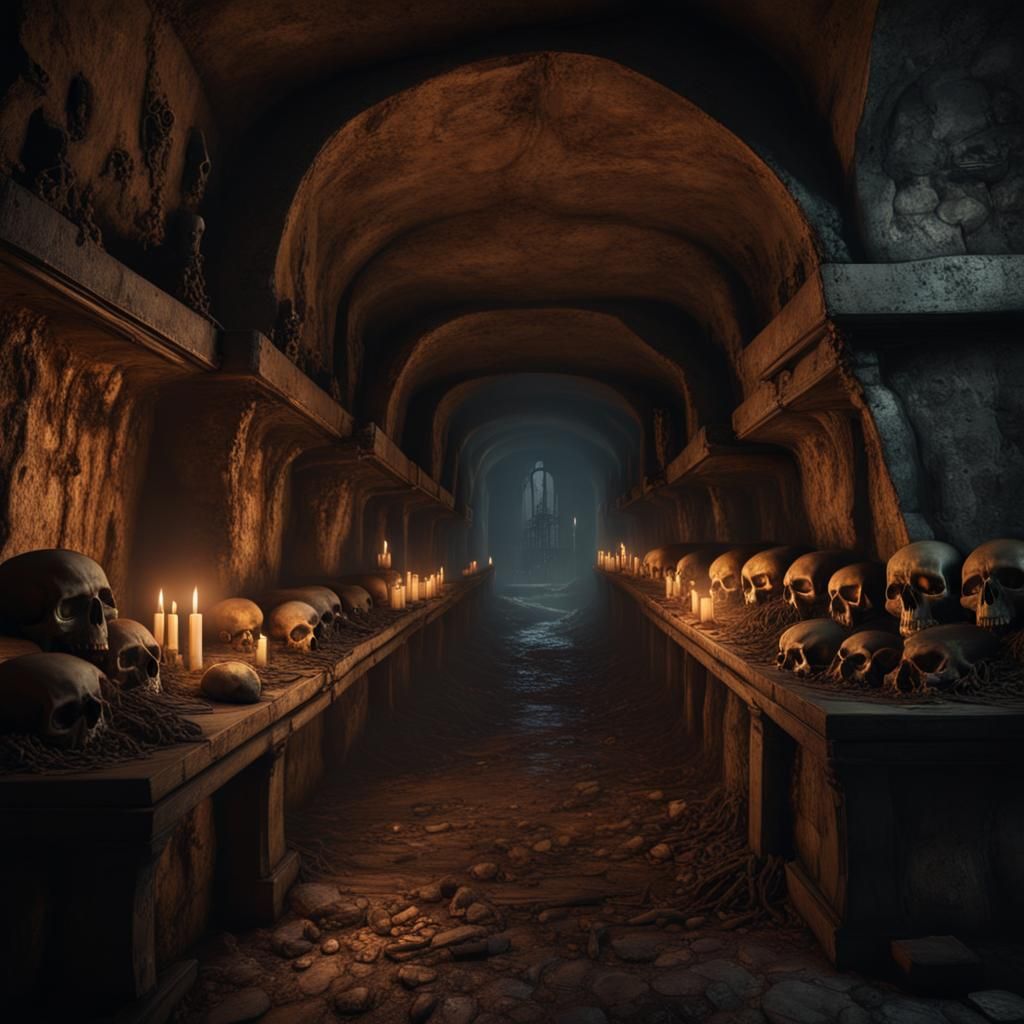 Catacombs of Paris - AI Generated Artwork - NightCafe Creator