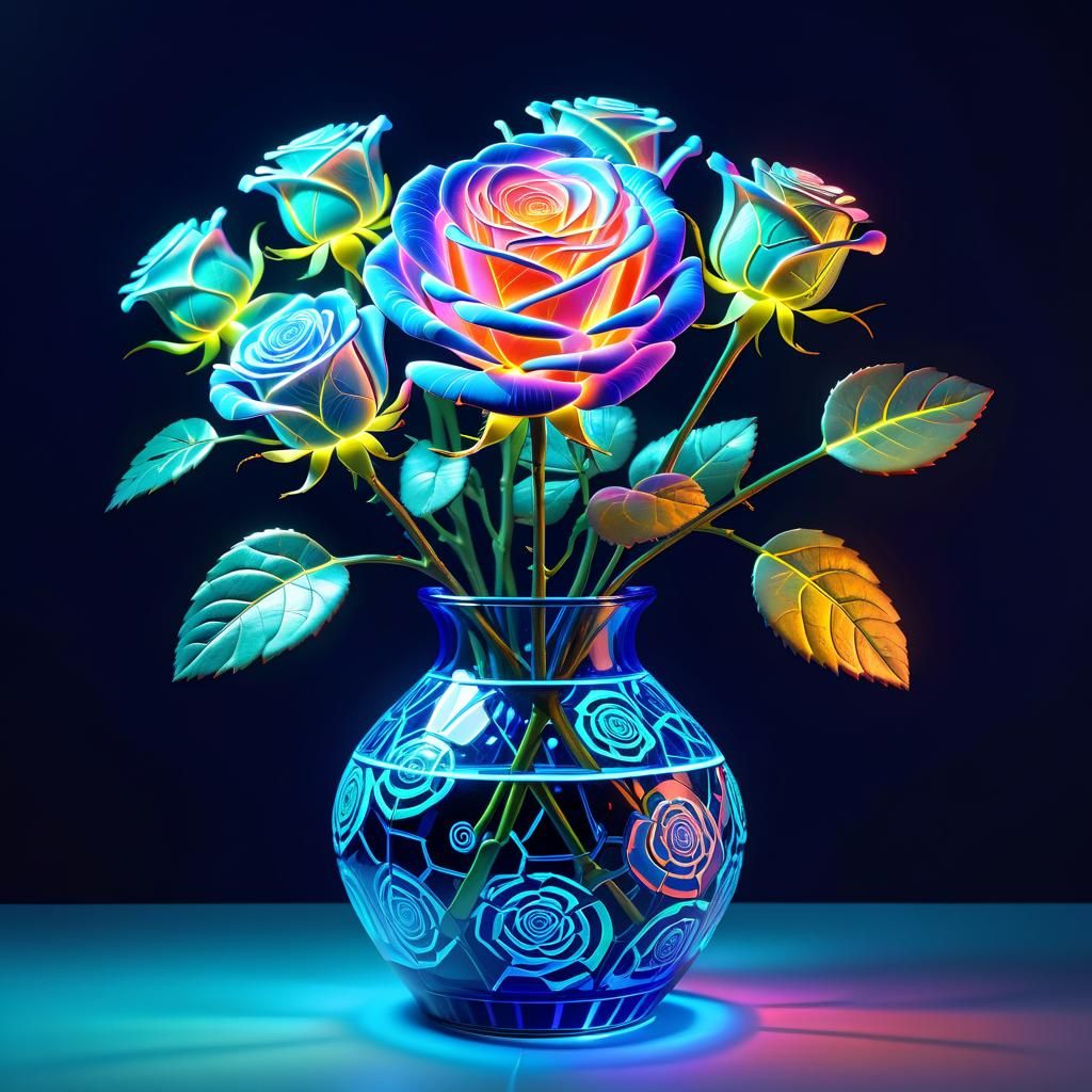 LED Rose lamp - AI Generated Artwork - NightCafe Creator