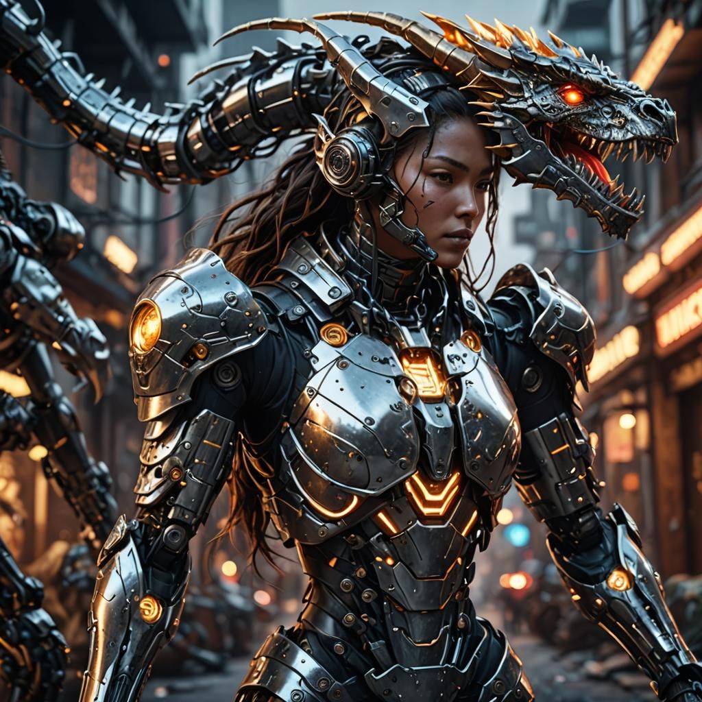 Cyborg Dragon Warrior ( I have won ) - AI Generated Artwork - NightCafe ...