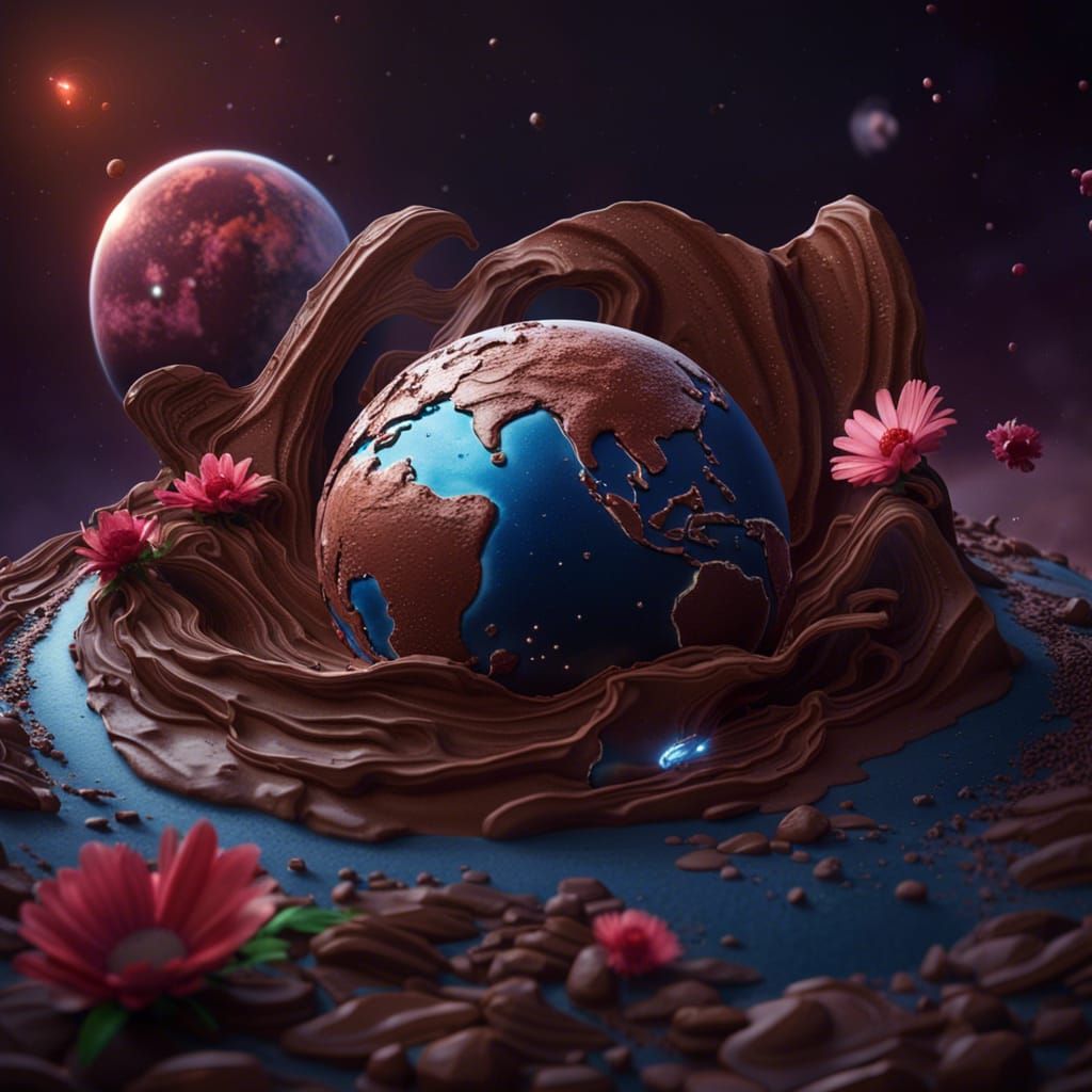 planet earth made of delicious chocolate - AI Generated Artwork ...