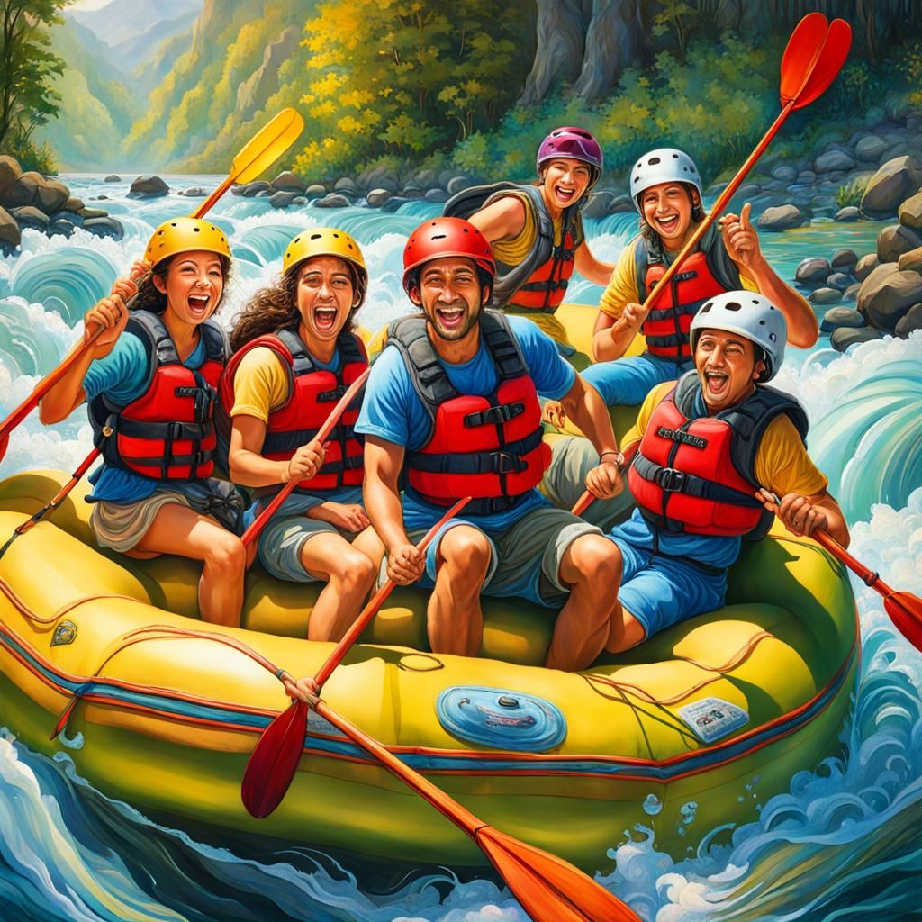 Whitewater Rafting - AI Generated Artwork - NightCafe Creator
