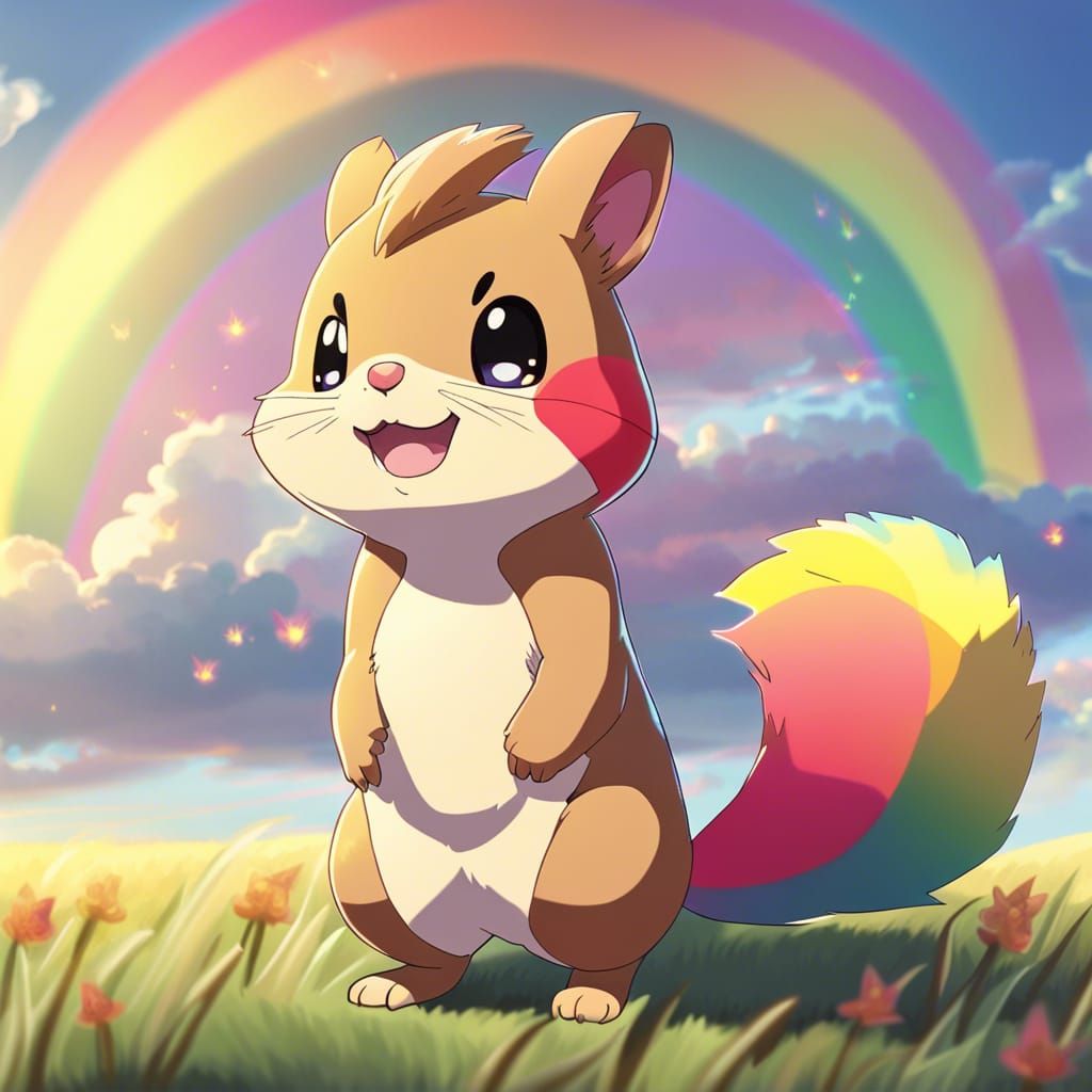 Rainbow Chipmunk Pokemon - AI Generated Artwork - NightCafe Creator
