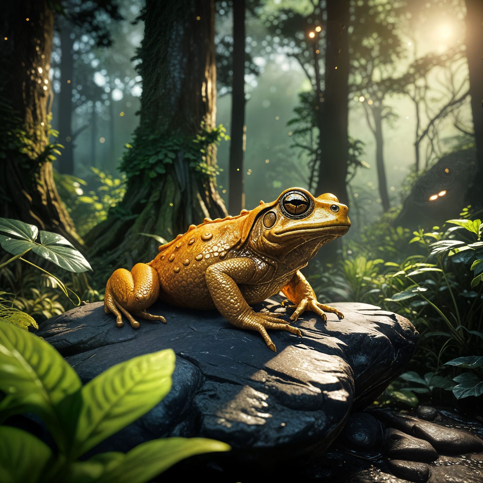 Golden toad, Costa Rica - Ethereal Portrait of a Golden To...