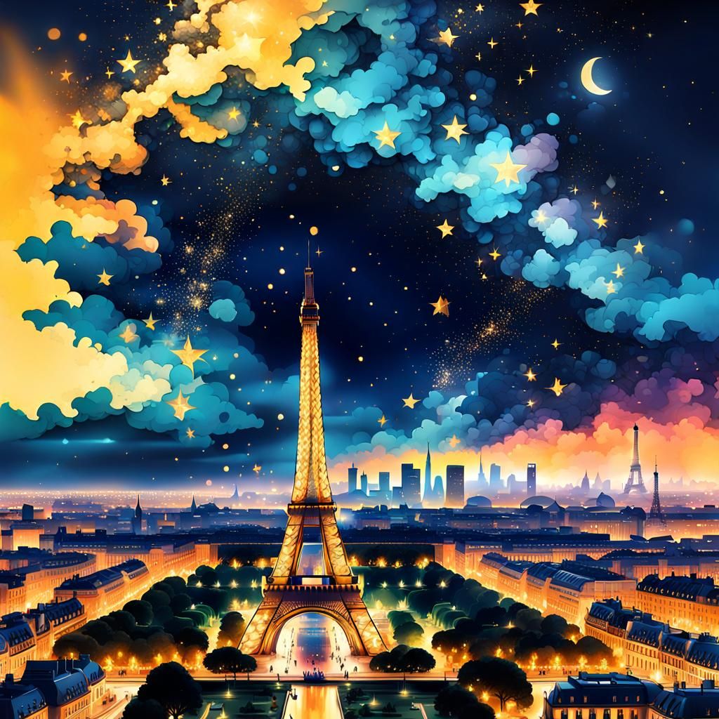 Eiffel Tower 2 - AI Generated Artwork - NightCafe Creator