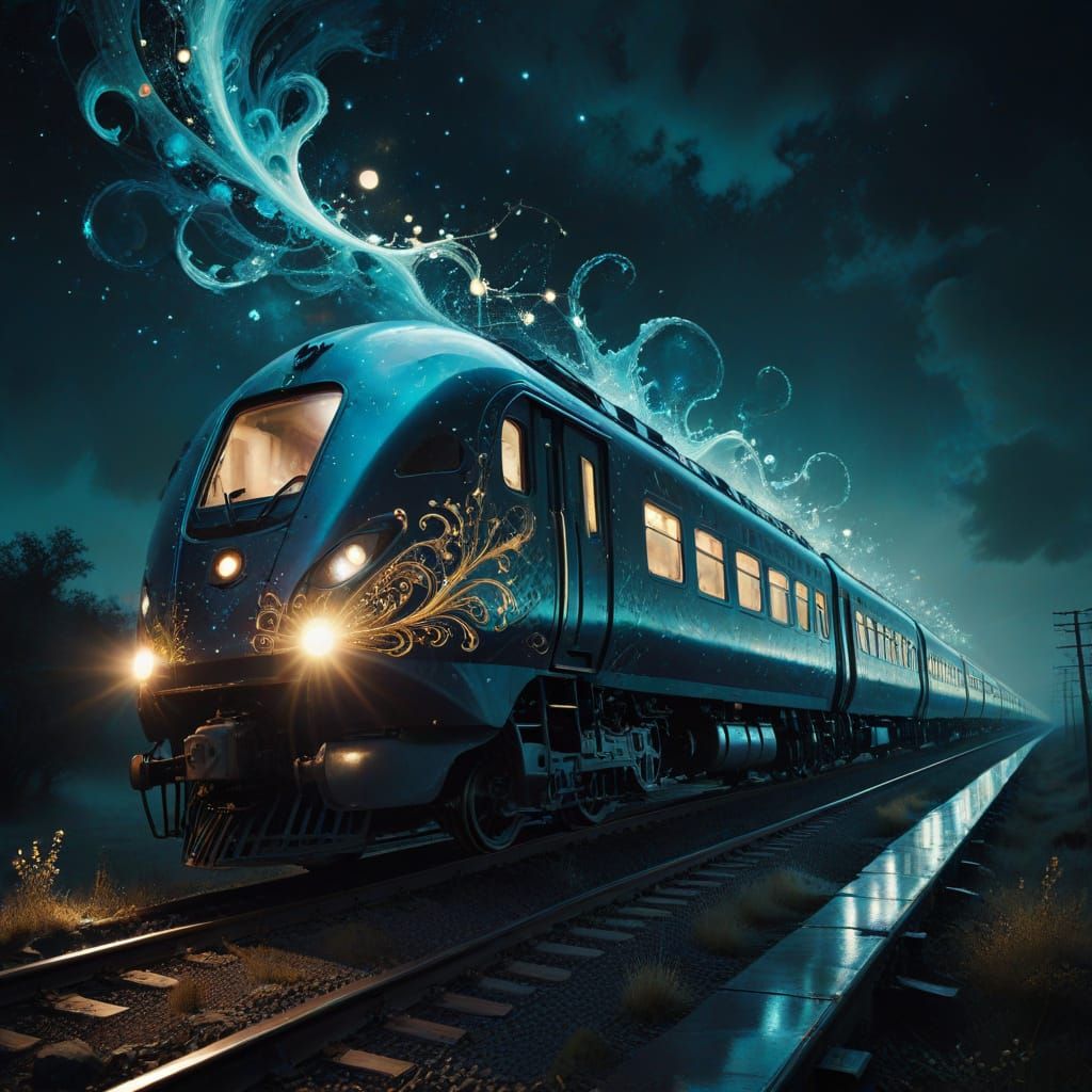 Cosmic Train in Epic, Gothic-Inspired Spacecraft S... - AI Art