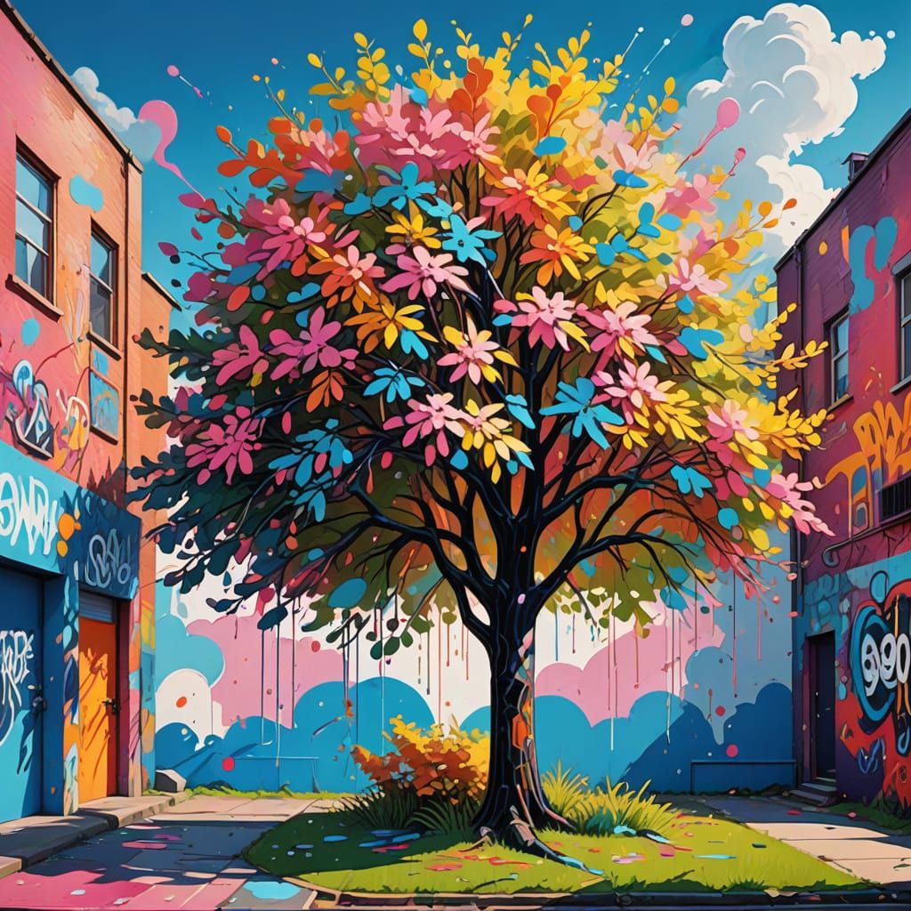 Its Spring - Vibrant Spring Street Art in Fauvist Style