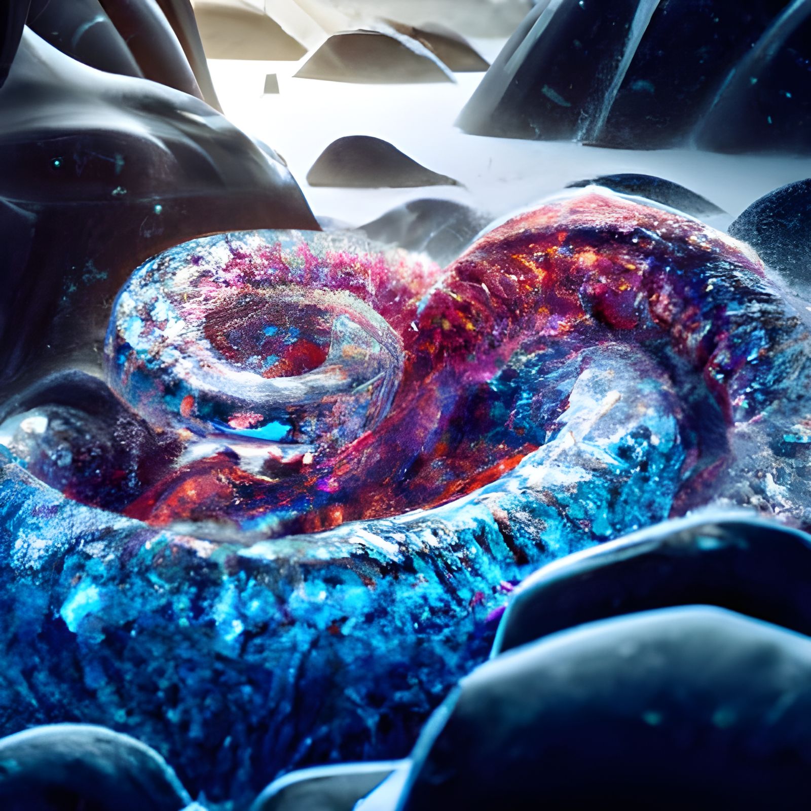 Ice snake burrowing under the ice - AI Generated Artwork - NightCafe ...