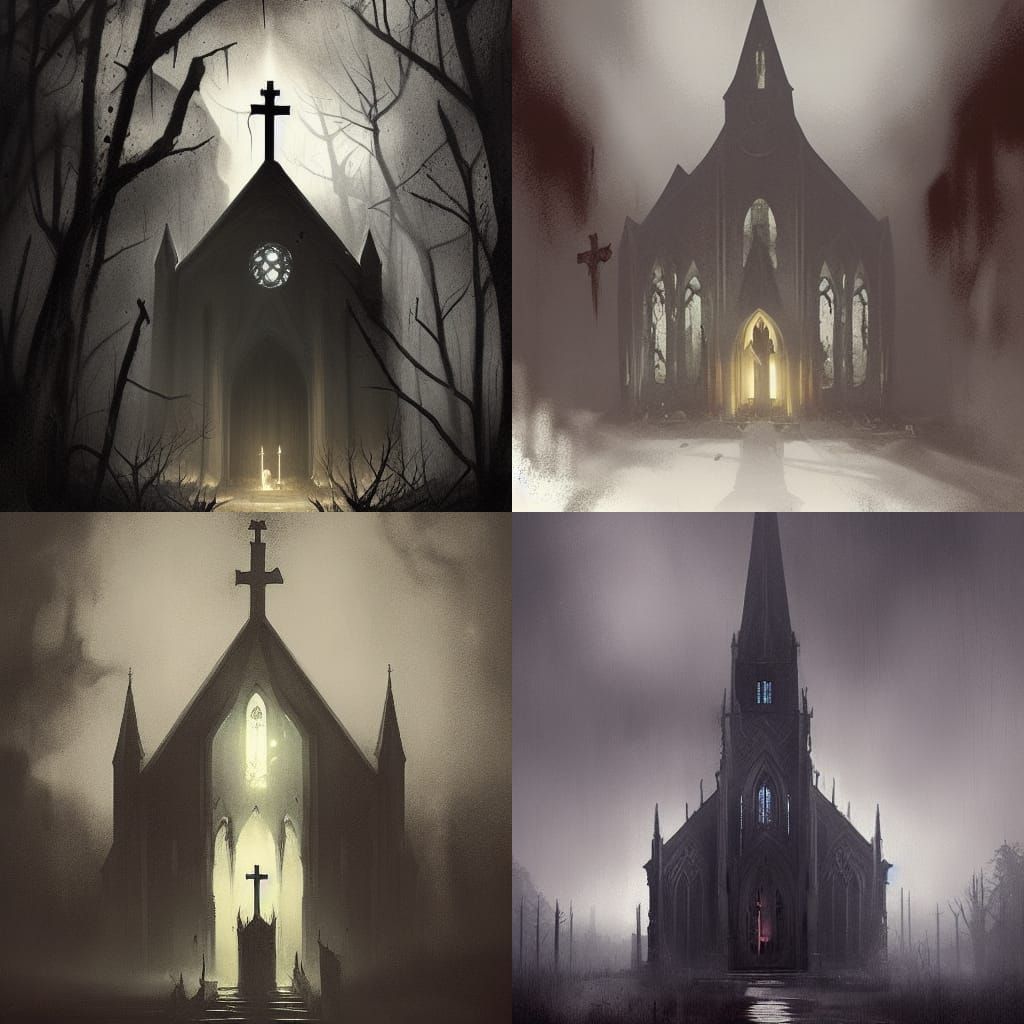 scary dark church - AI Generated Artwork - NightCafe Creator