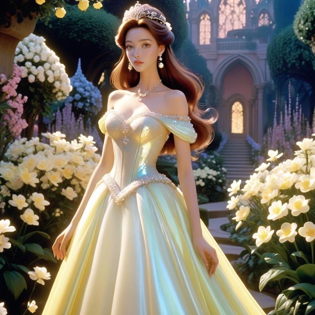 Belle in rhe Garden - AI Generated Artwork - NightCafe Creator