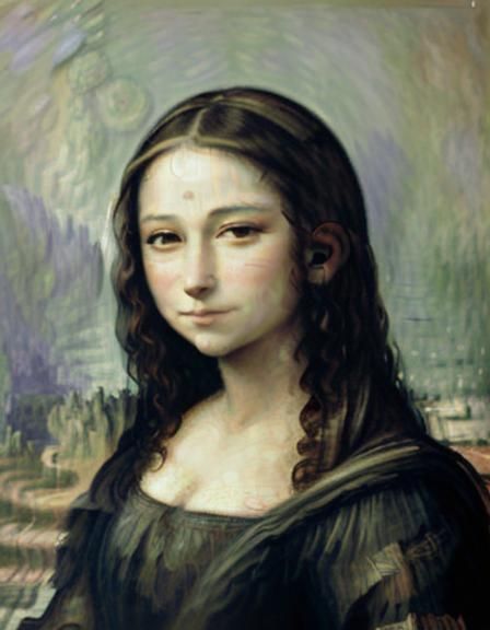 ("Mona Lisa":1.1) (by Claude Monet:1.3) - AI Generated Artwork ...