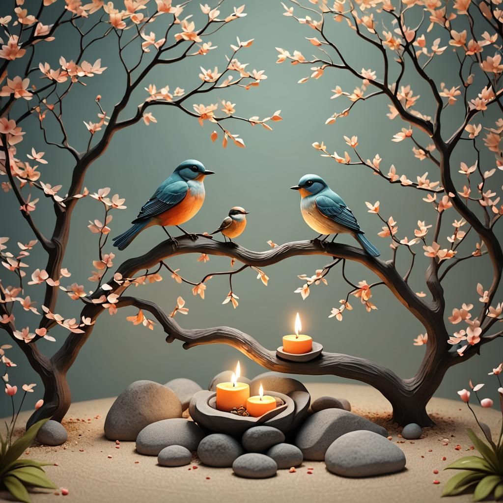 The Zen Birds. - AI Generated Artwork - NightCafe Creator