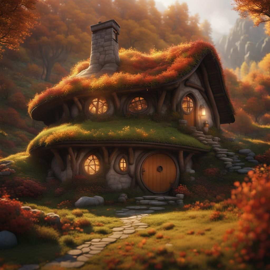 Cozy hobbit home - AI Generated Artwork - NightCafe Creator