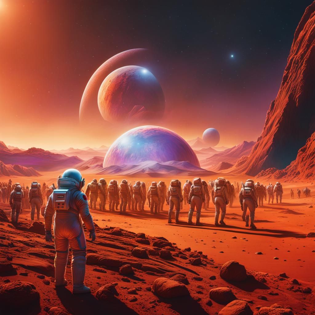 "Red Horizon: Pioneers of the Martian Frontier" - AI Generated Artwork ...