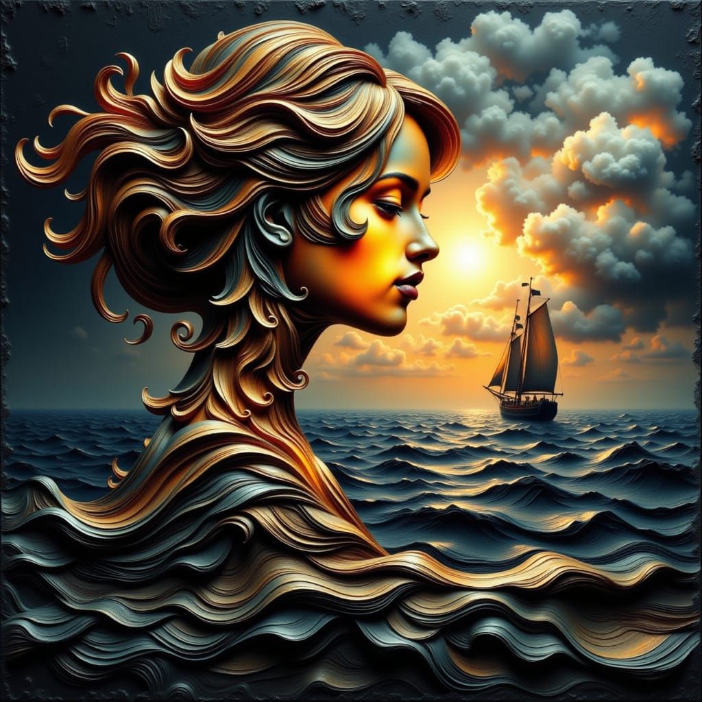 mermaid - Ethereal Mermaid Contour on Velvet