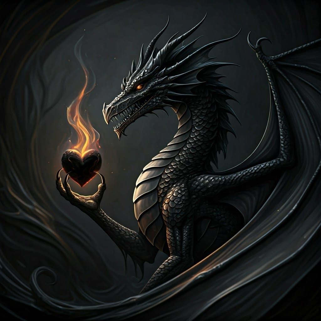 The Mourning - Inky Dragon Absorbs Light in Ethereal, Metall...