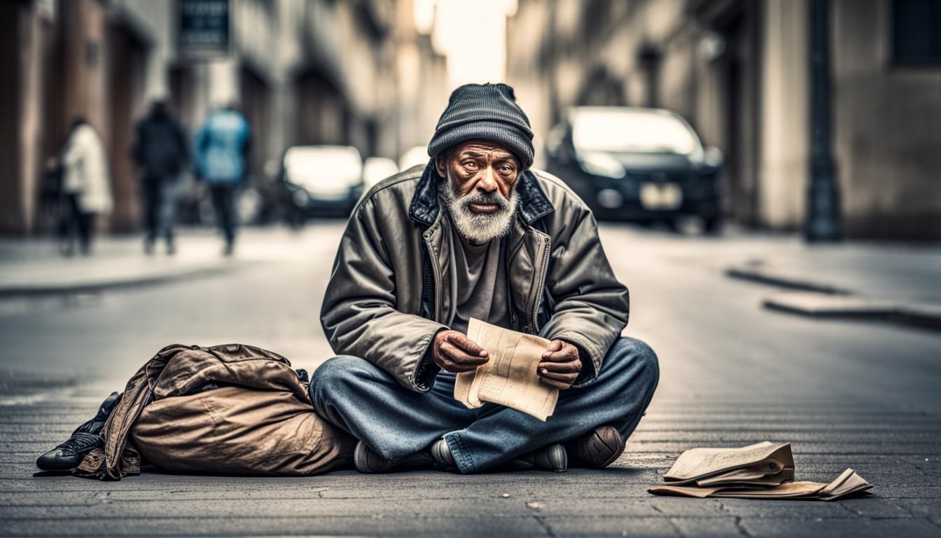 Homeless man - AI Generated Artwork - NightCafe Creator