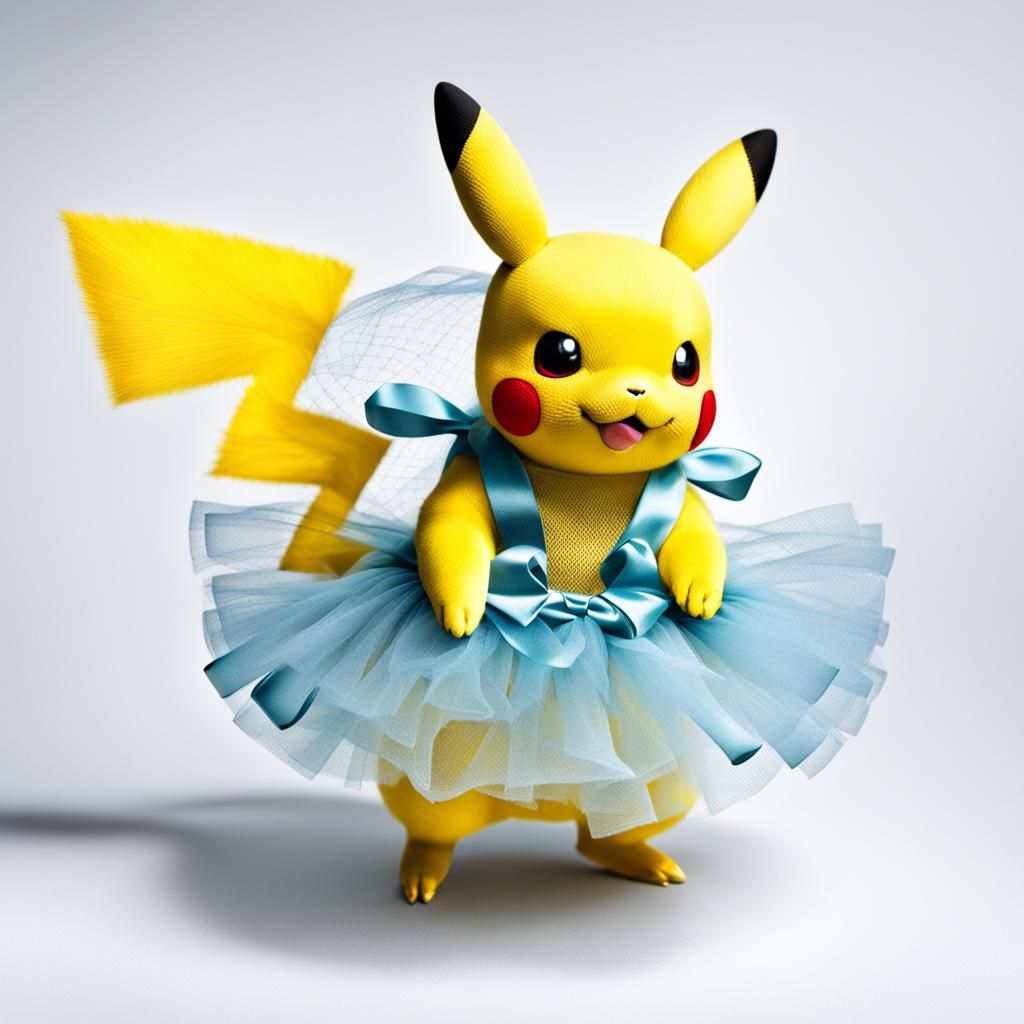 pikachu dressed in tulle clothes - AI Generated Artwork - NightCafe Creator