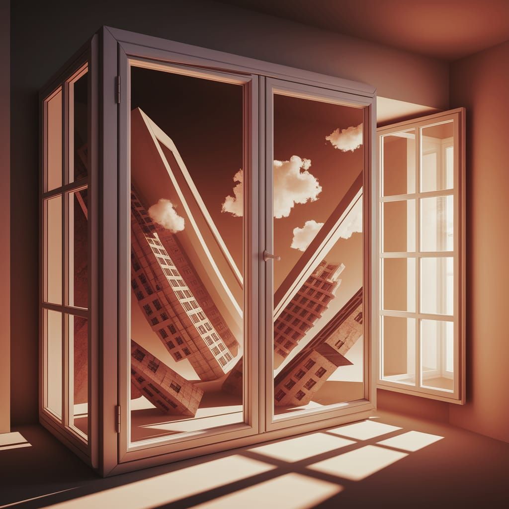 Windows - Surreal Window Frame Warps Reality with Dreamlike...
