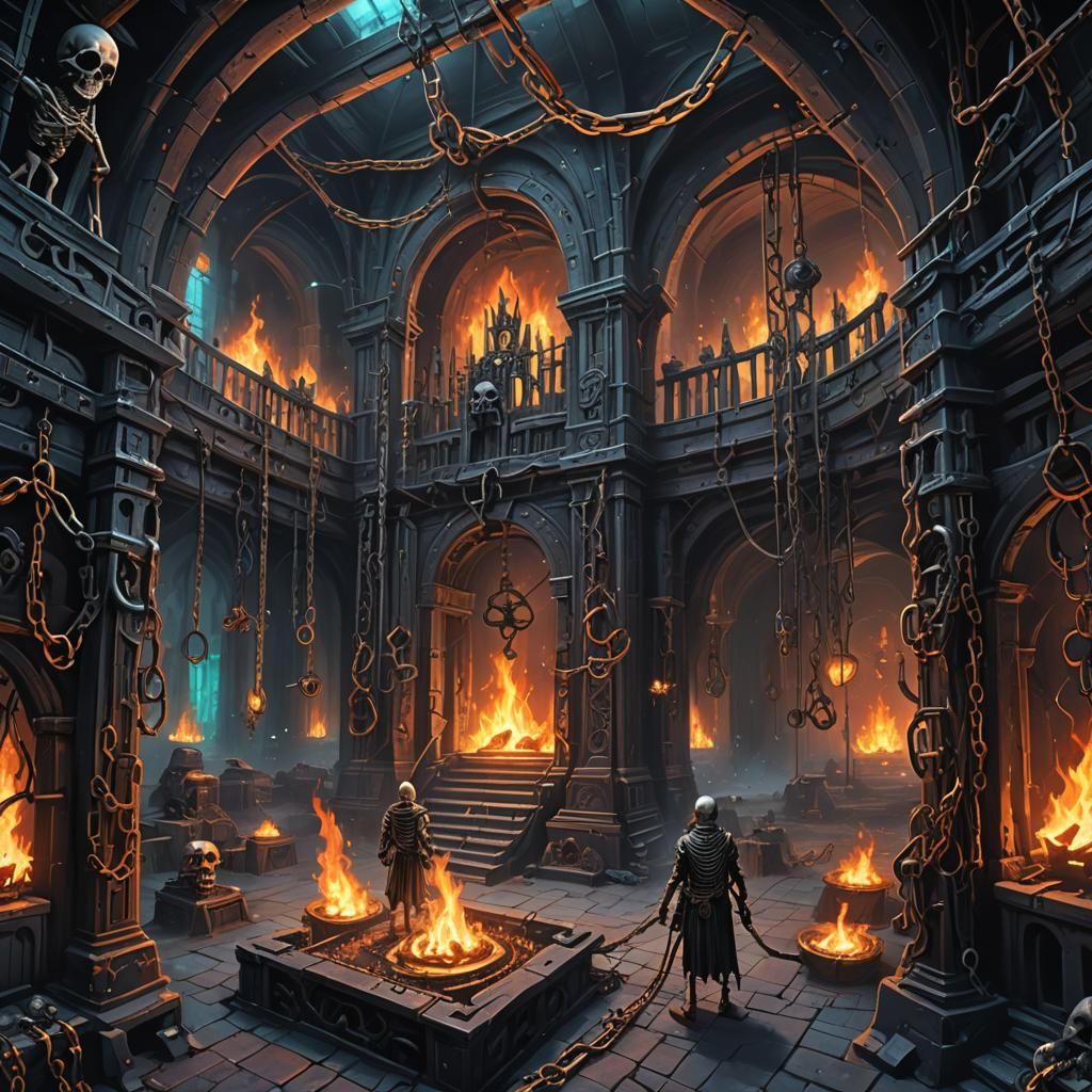 skeleton dungeon - AI Generated Artwork - NightCafe Creator