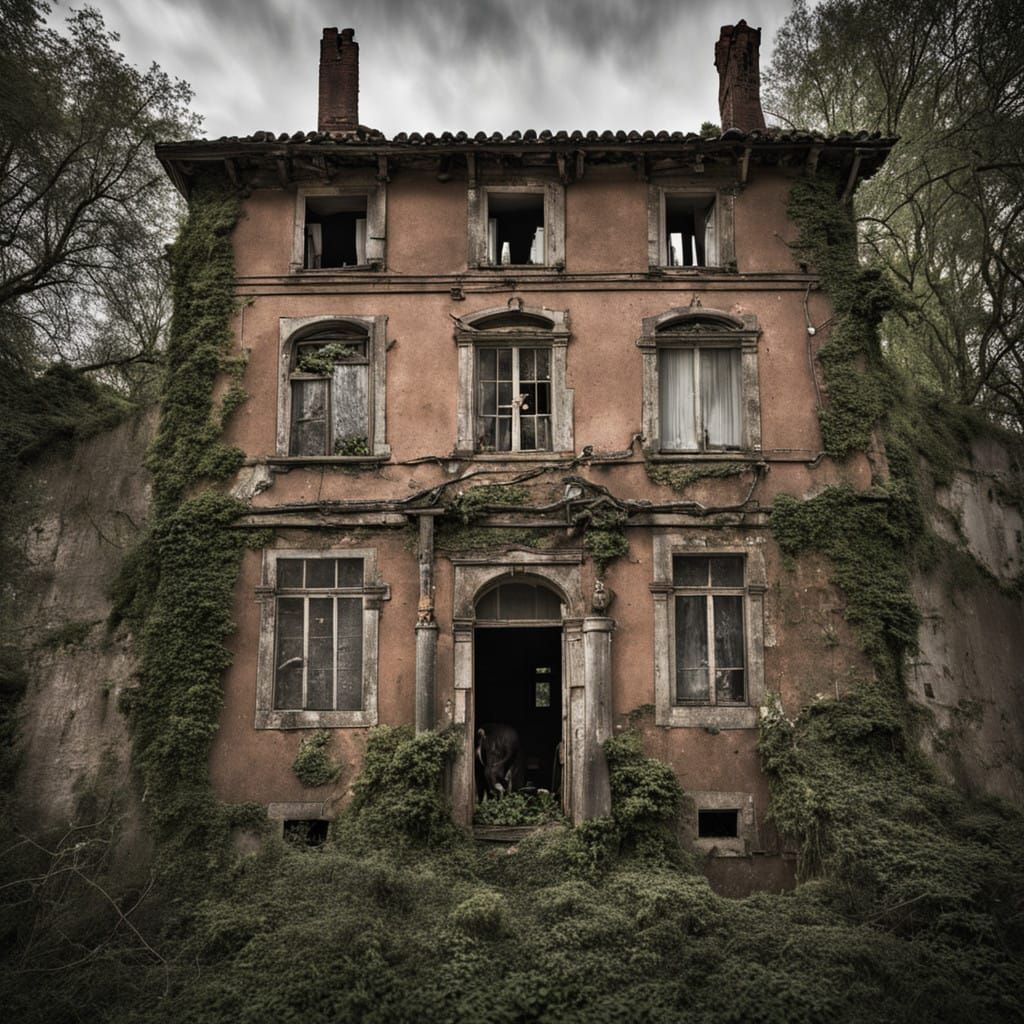 Riddle House. Version 22 - Dilapidated Manor House on a Hill...