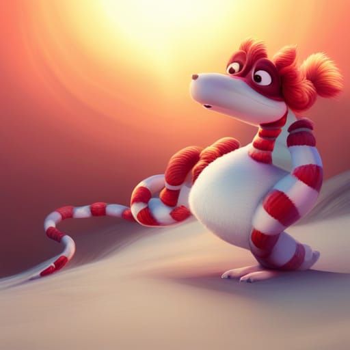 fluffy snake. - AI Generated Artwork - NightCafe Creator