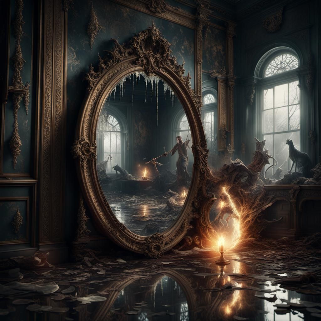 The haunted mirror - AI Generated Artwork - NightCafe Creator