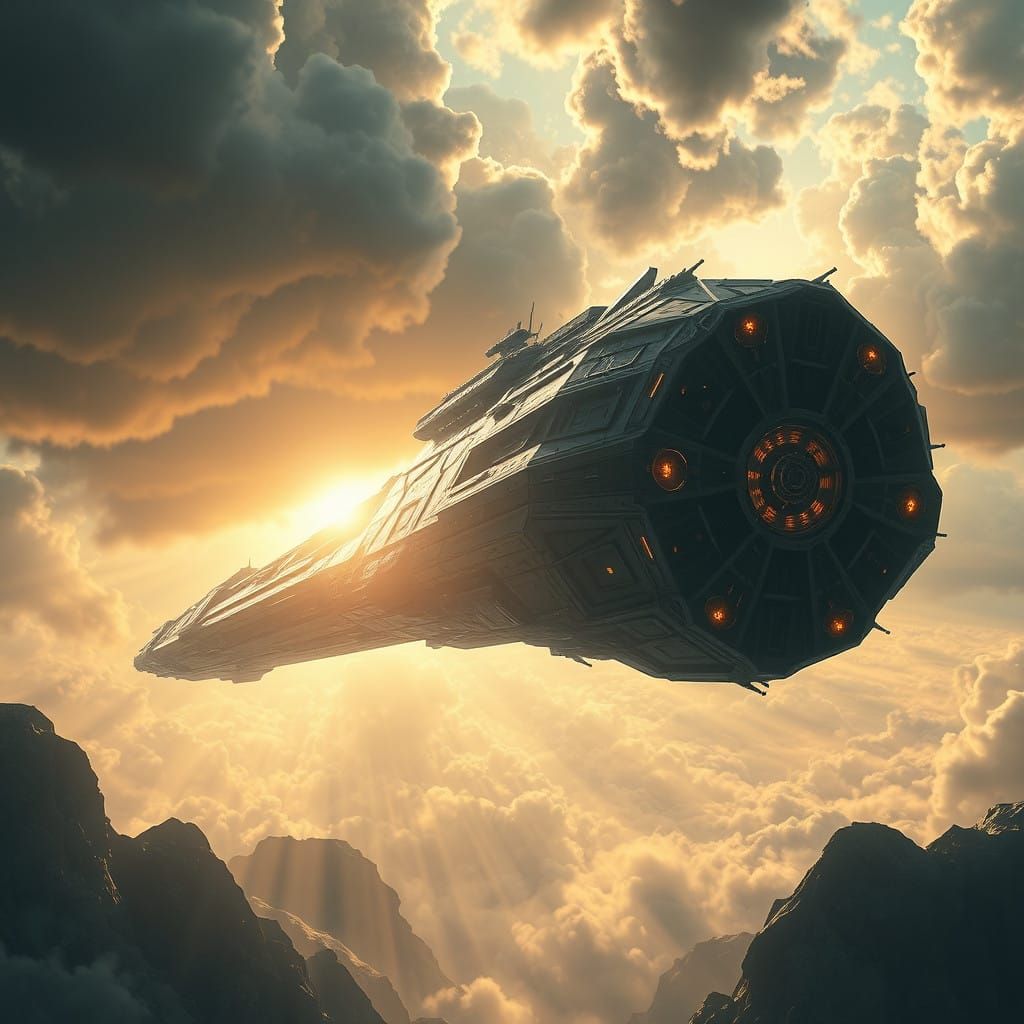 Cosmic Vessel in Epic Digital Matte Painting - AI Art