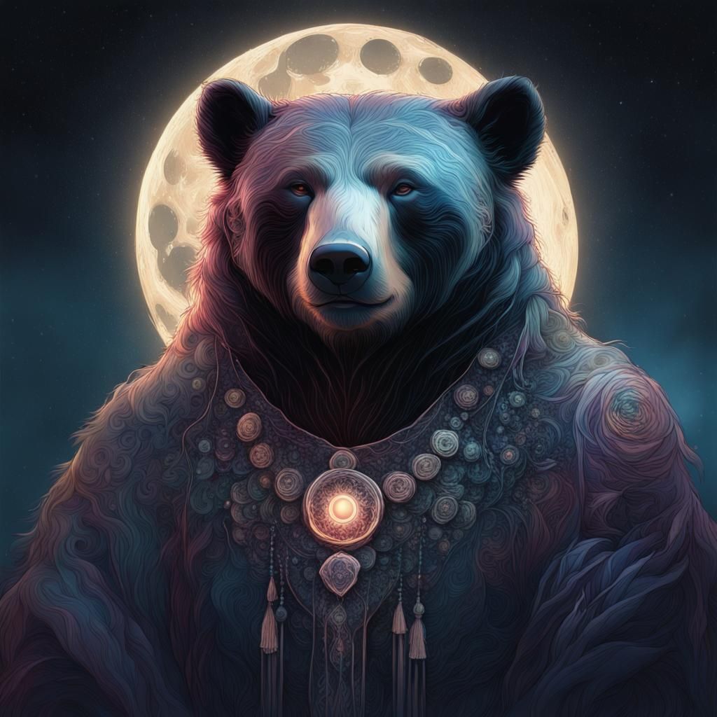 Moonlit Bear - AI Generated Artwork - NightCafe Creator