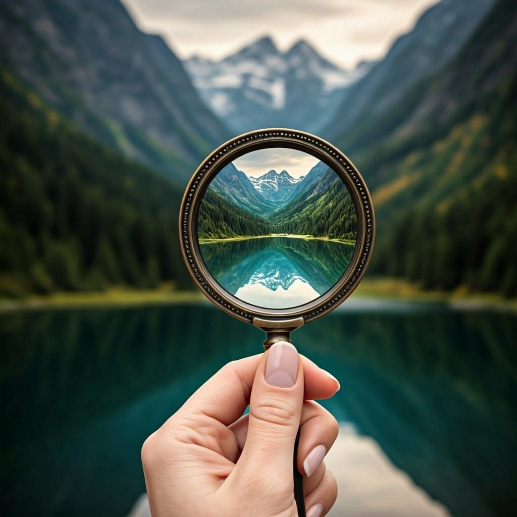 magnifying glass - Delicate Hand Holds Vintage Magnifying Gl...