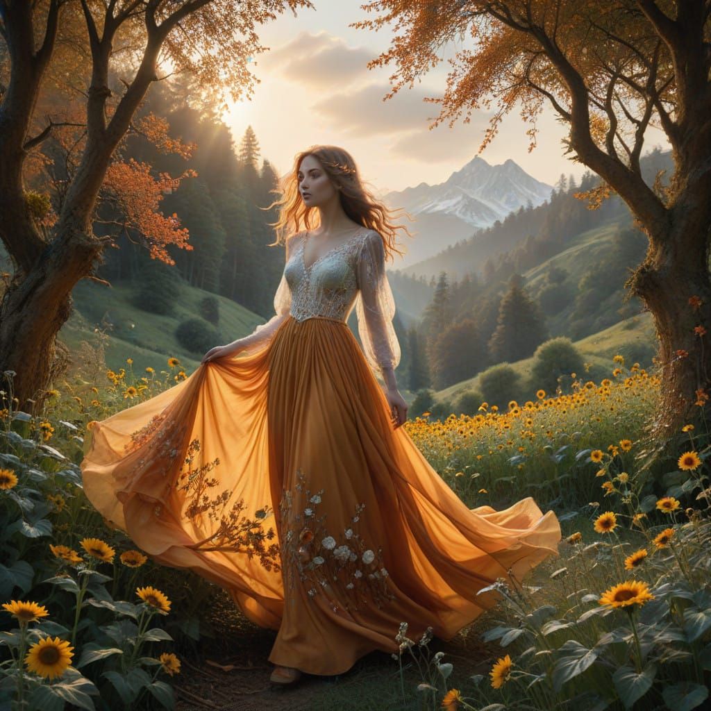 Seasons of Elegance: Four Regal Women in Lush Pre-... - AI Art