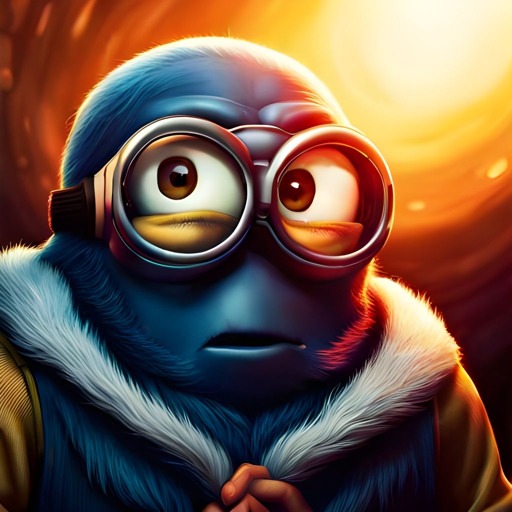 Blue minion is scared! - AI Generated Artwork - NightCafe Creator