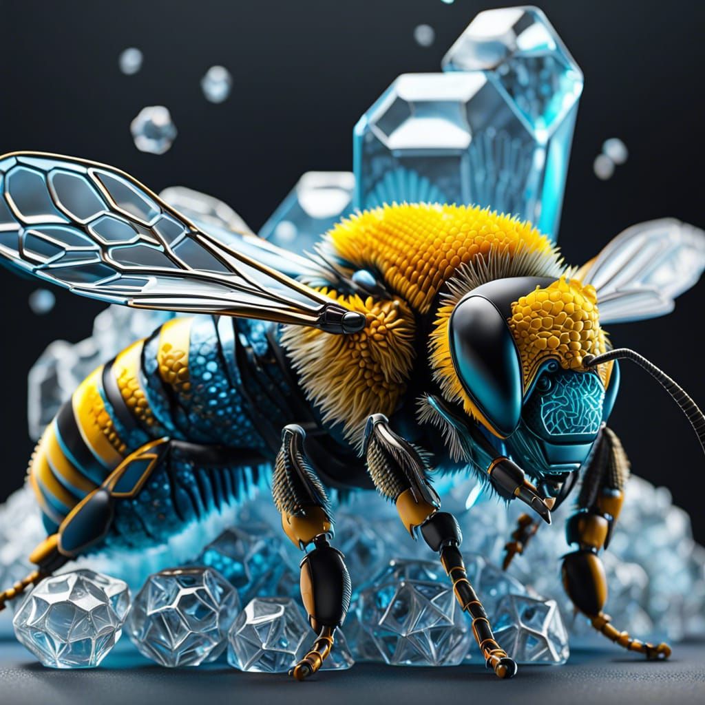 Ice Bee - AI Generated Artwork - NightCafe Creator
