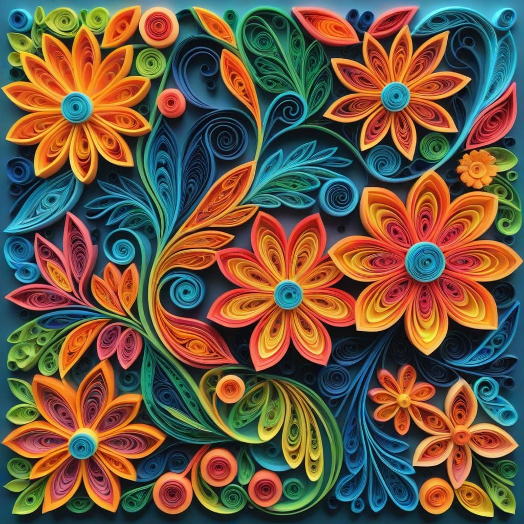 3D bas relief, paper quilling and layering technique, a kaleidoscope of ...
